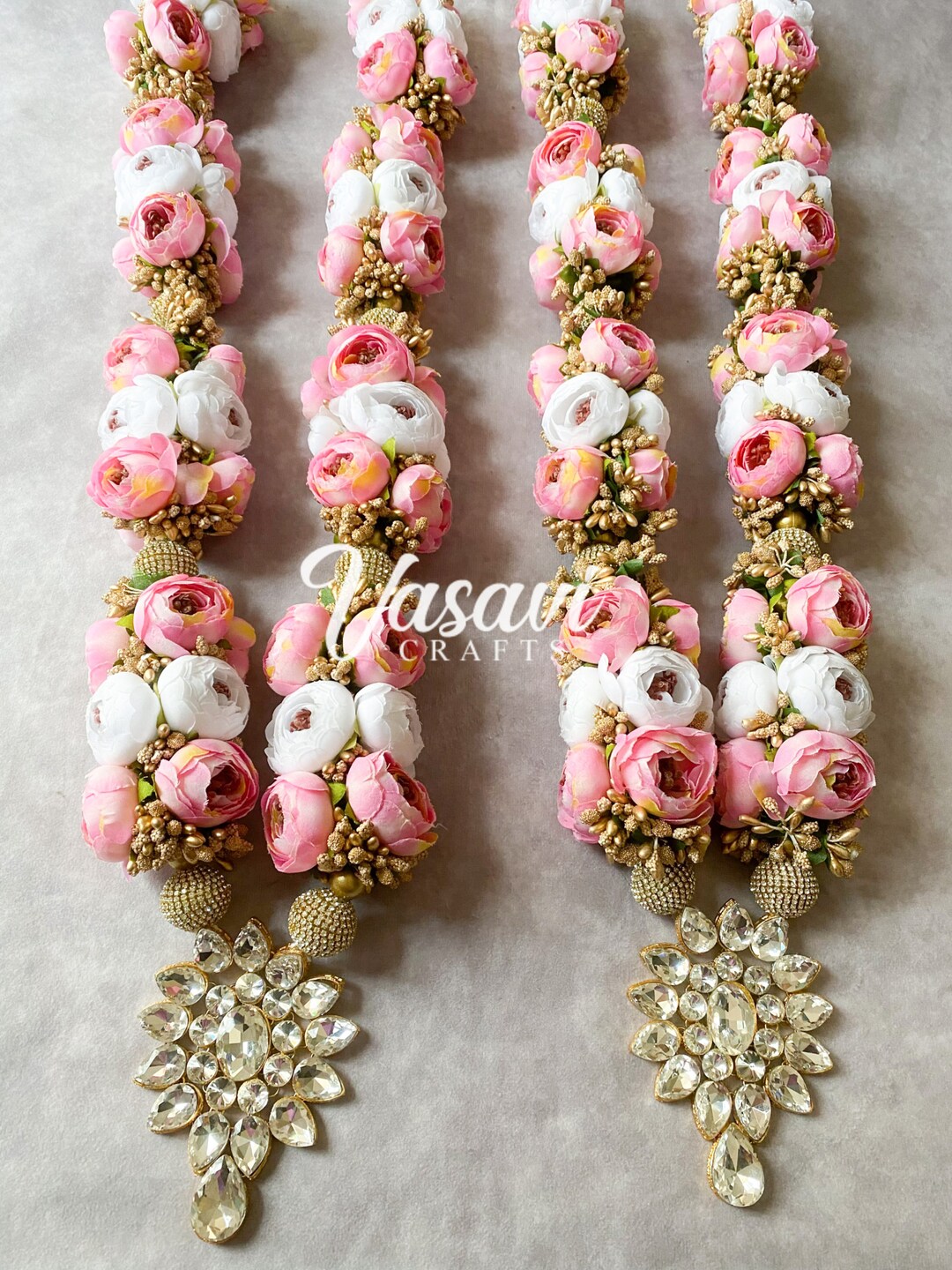 Pink and White Peony Flower Wedding Varmala for Indian Wedding Bride ...