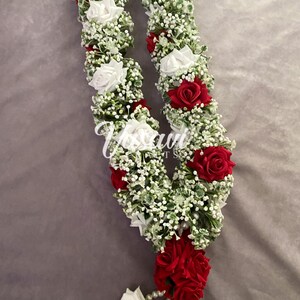 Red and White Rose Flower Wedding Varmala for Indian Wedding Bride ...