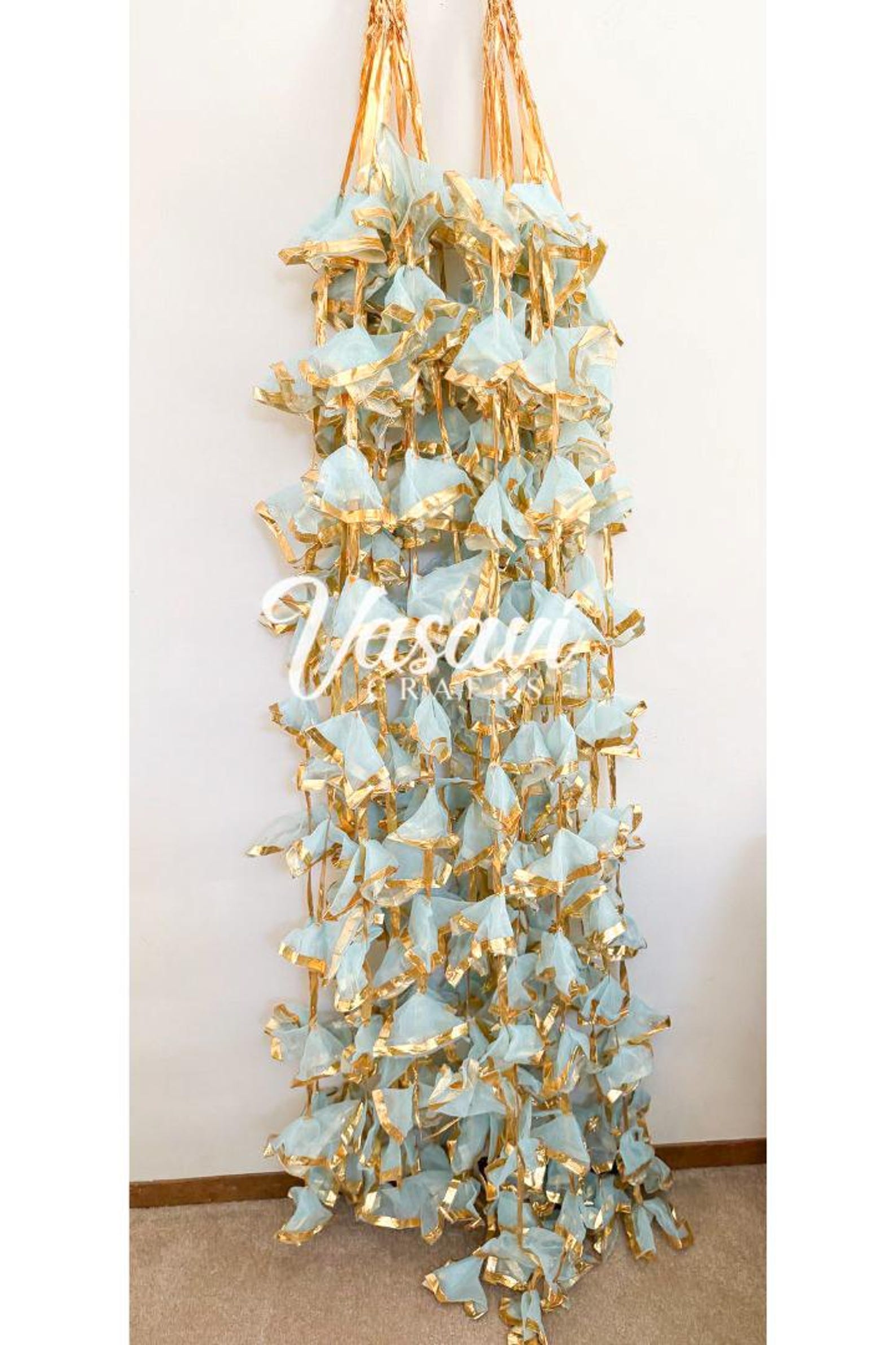 Pack of 30, 50, 100 -5 Ft and 8 Feet Gota Frill Garlands in Shimmery ...