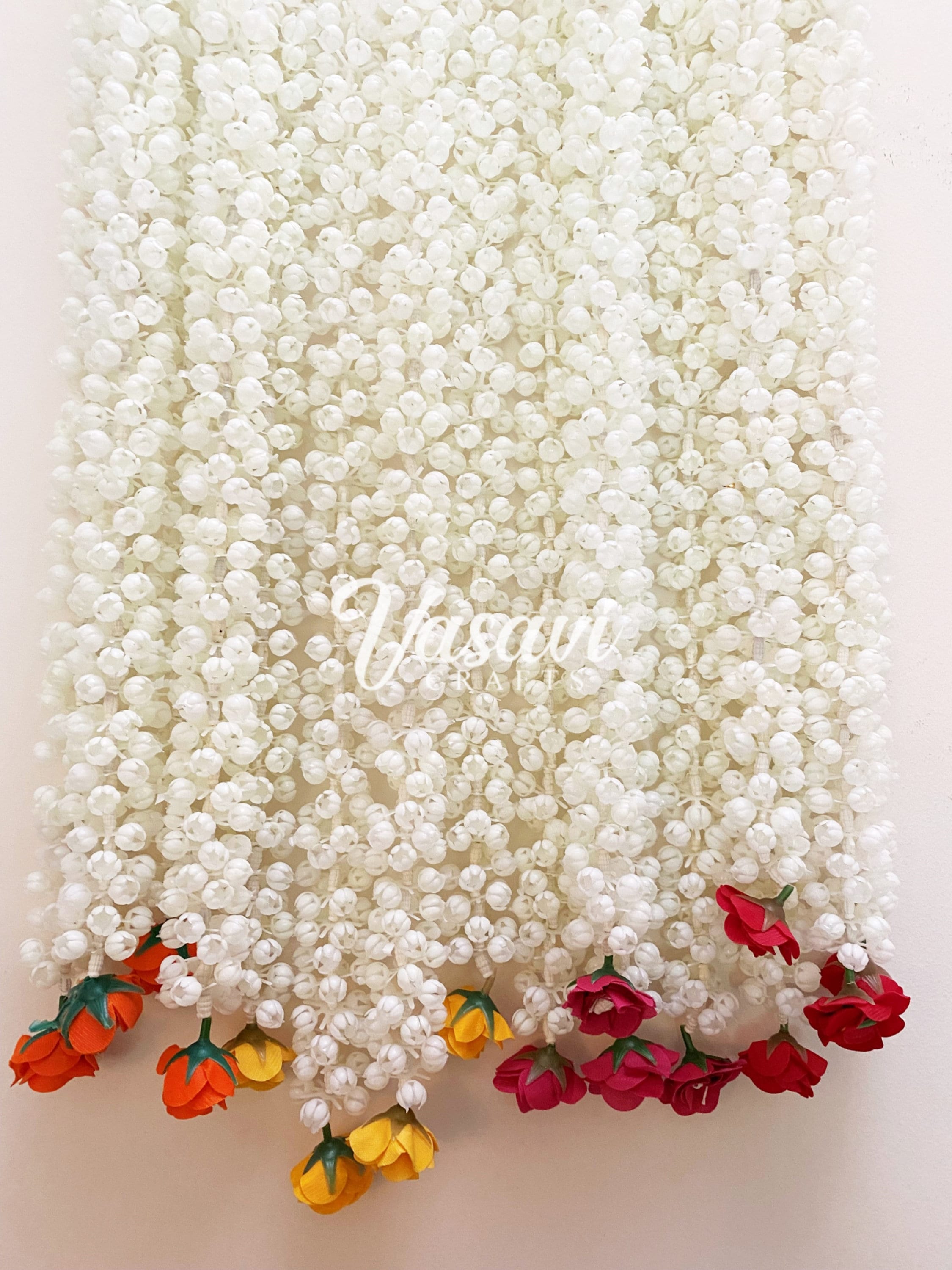 Home Décor Home & Living Paper flower String Jusmine string paper Mogra ...