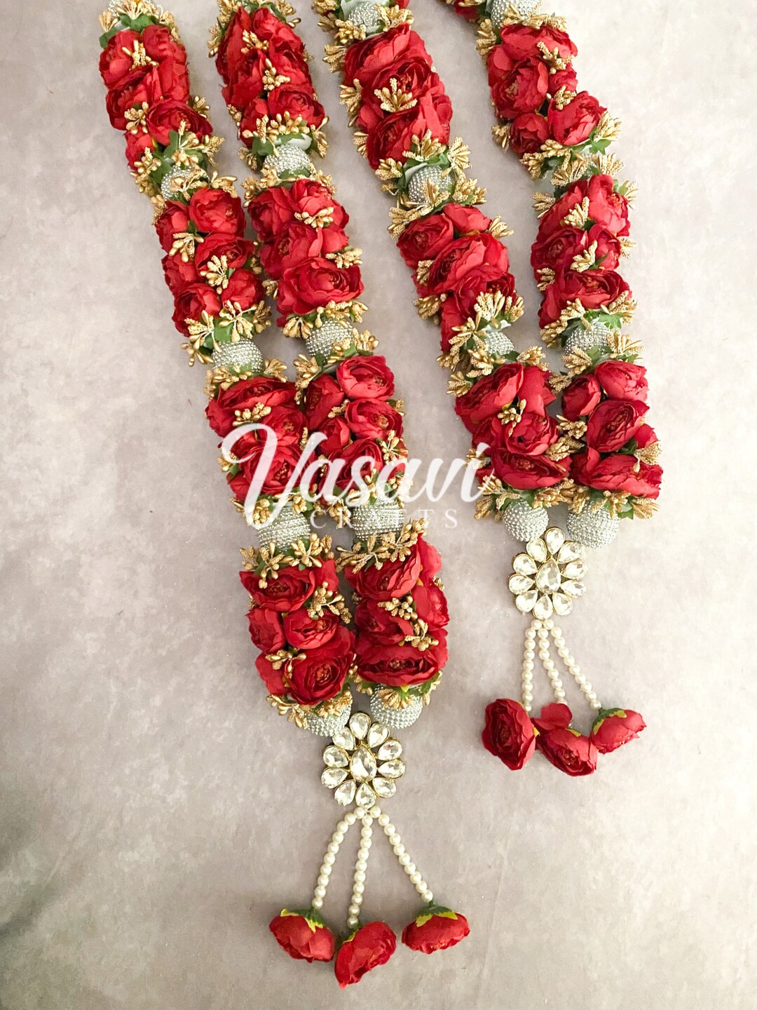 Red Peony Flower Indian Wedding Varmala/jaimala - Varmala With Peony ...