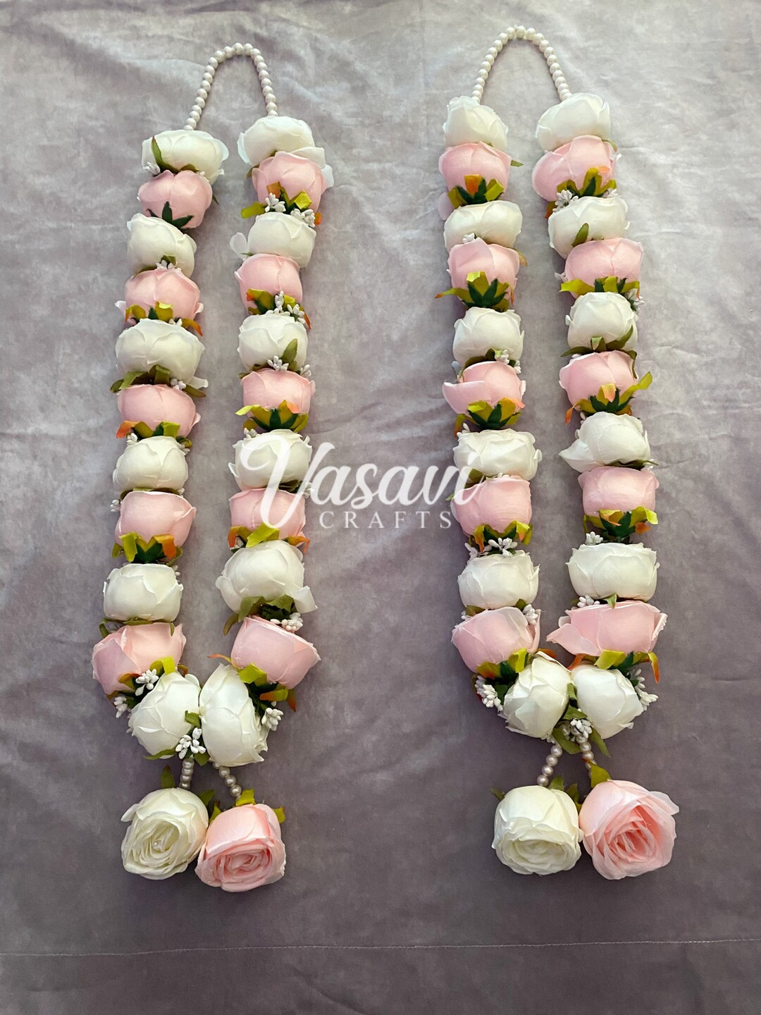 Pink and Ivory Rose Flower Wedding Varmala for Indian Wedding Bride ...