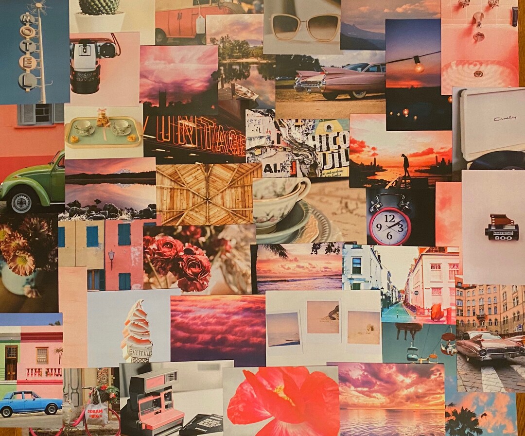 PINK Vintage Collage // Wall Collage - Etsy