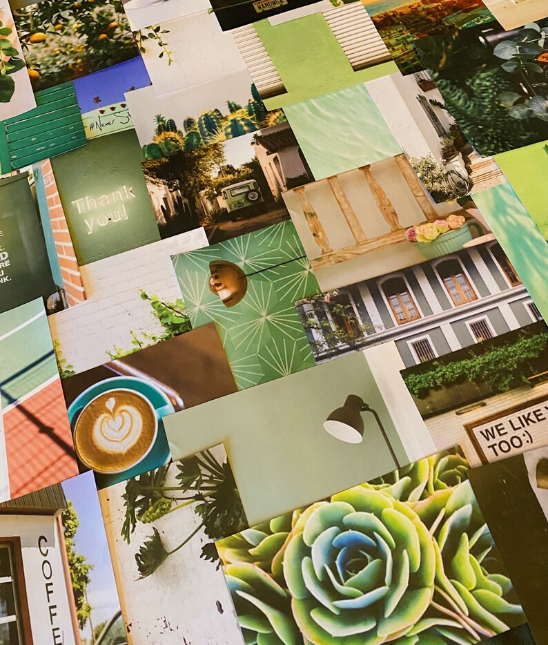 PASTEL Collage Kit 35 photos //Collage Decor for Wall | Etsy