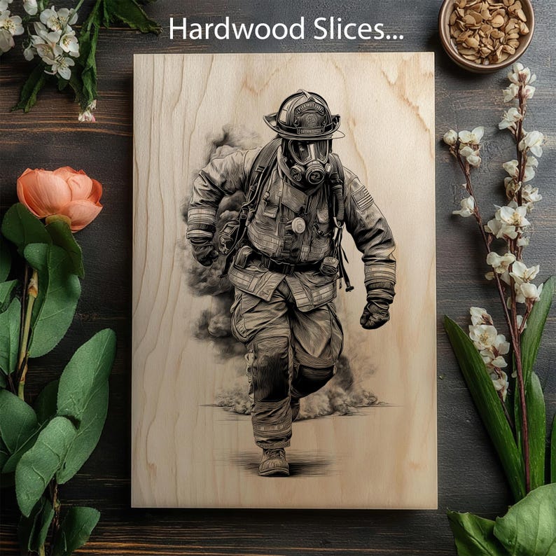 Firefighter Laser Engraving Design Digital Download Fireman Rescue Wood ...