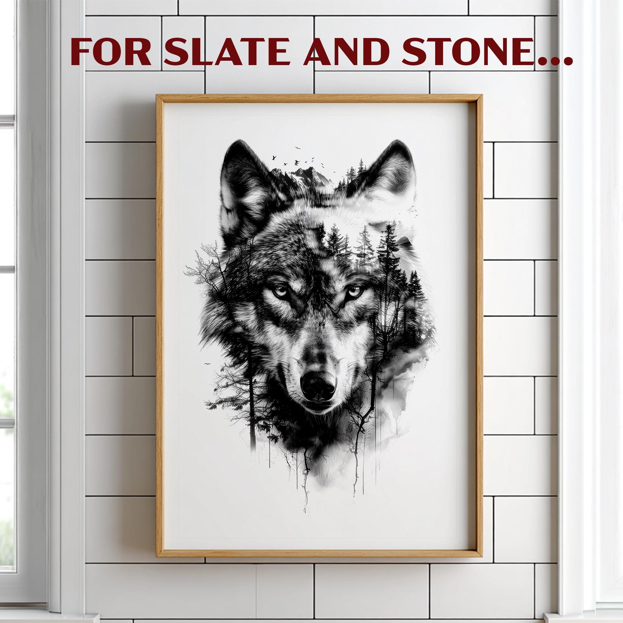 Double Exposure Wolf Engraving PNG | Forest Silhouette Laser Art ...