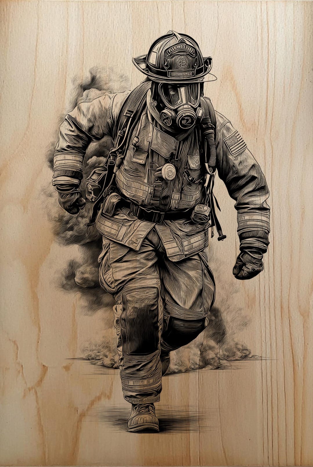 Firefighter Laser Engraving Design Digital Download Fireman Rescue Wood ...