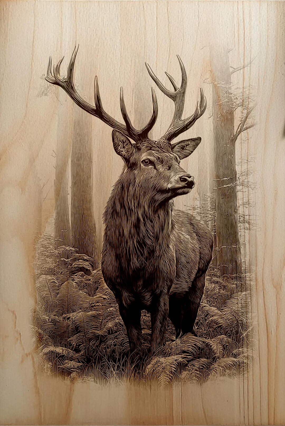 Classic Forest Stag Deer Standing in Nature PNG for Professional Wood ...