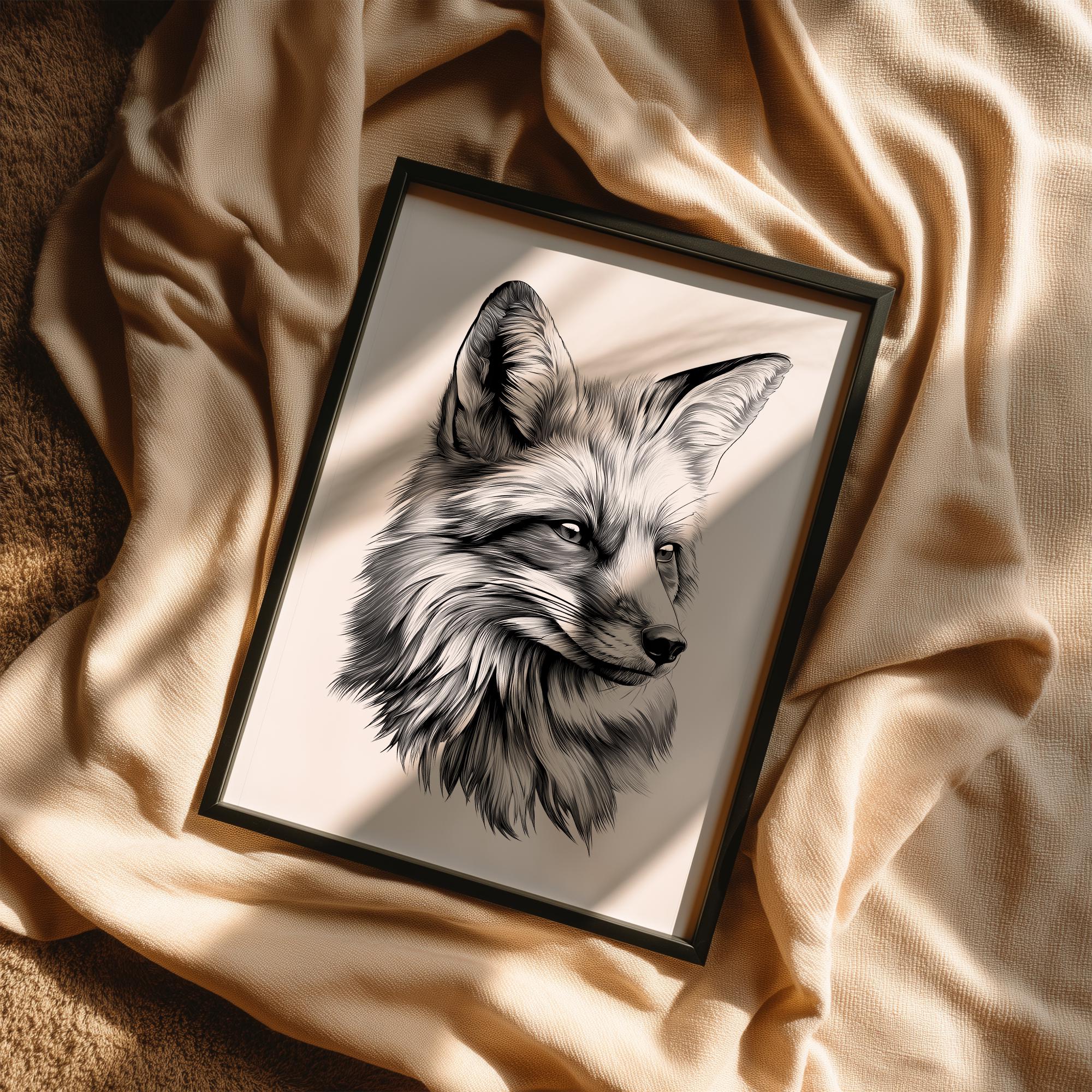 Modèle de gravure laser représentant un renard roux rusé - Art sur bois ...