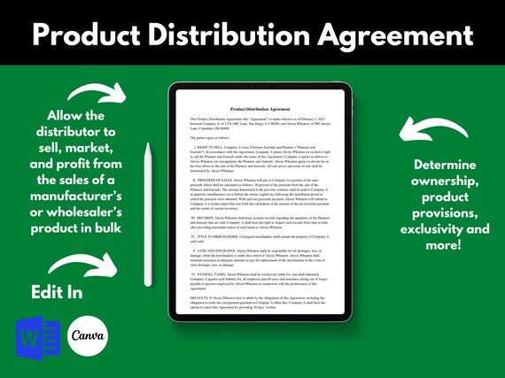 Template Distribution Agreement