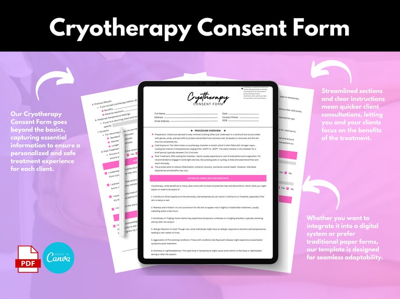 Cryotherapy Client Consent Form Template: Professionally-designed for ...