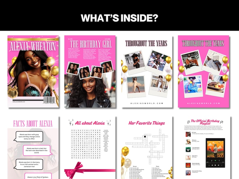 Editable Birthday Magazine Template: DIY Party Keepsake (canva Template ...