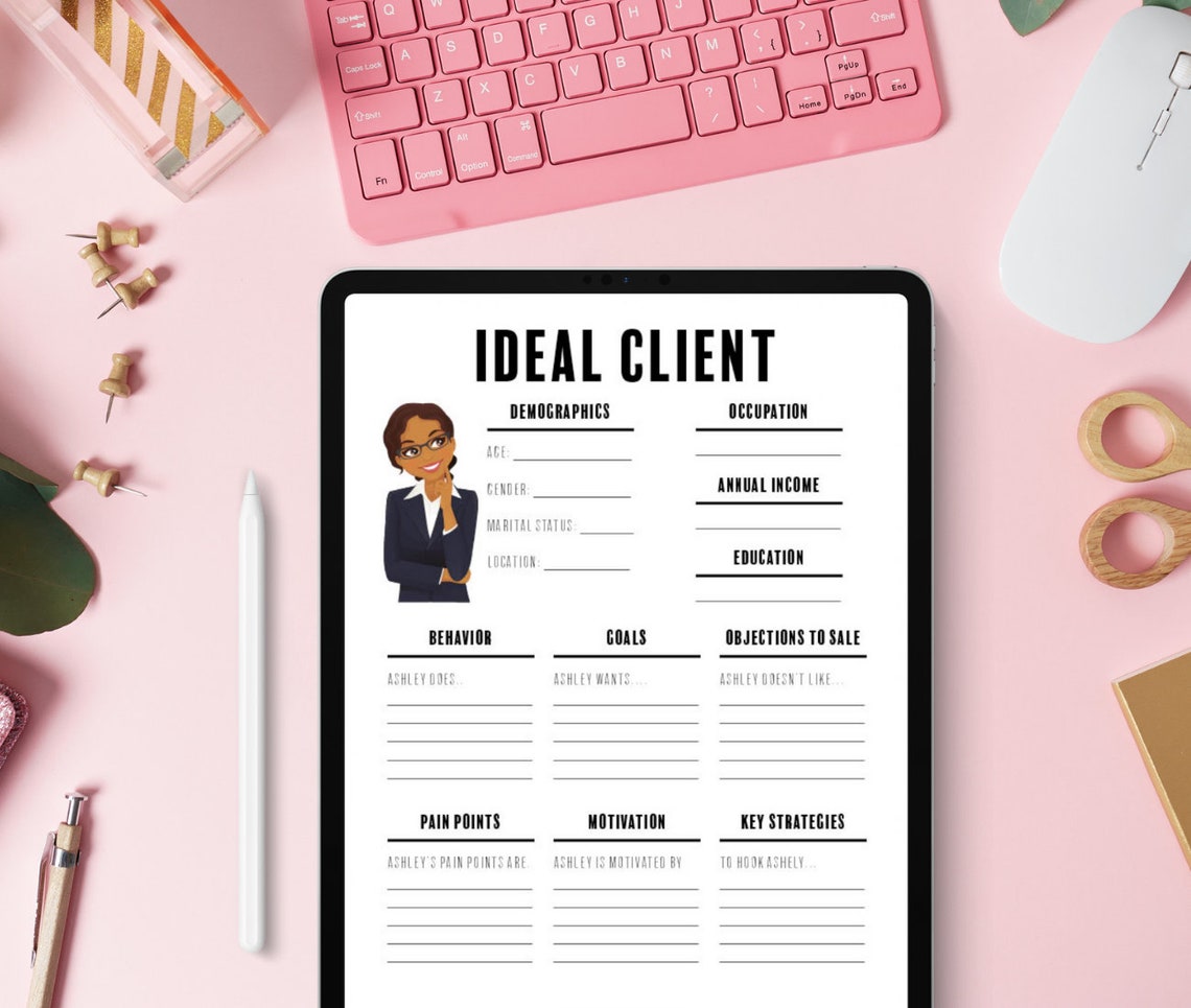Ideal Client Worksheet// Business Planning// Attracting | Etsy