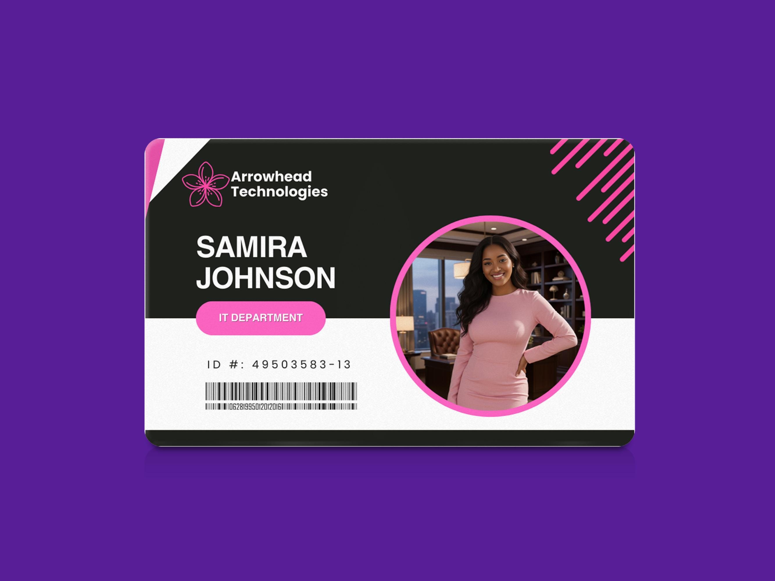 Editable Employee ID Badge Template: Printable Staff Name Tag (canva ...