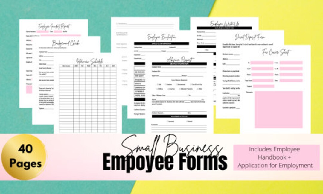 Editable Small Business HR Forms Kit: Employee Handbook & New Hire ...