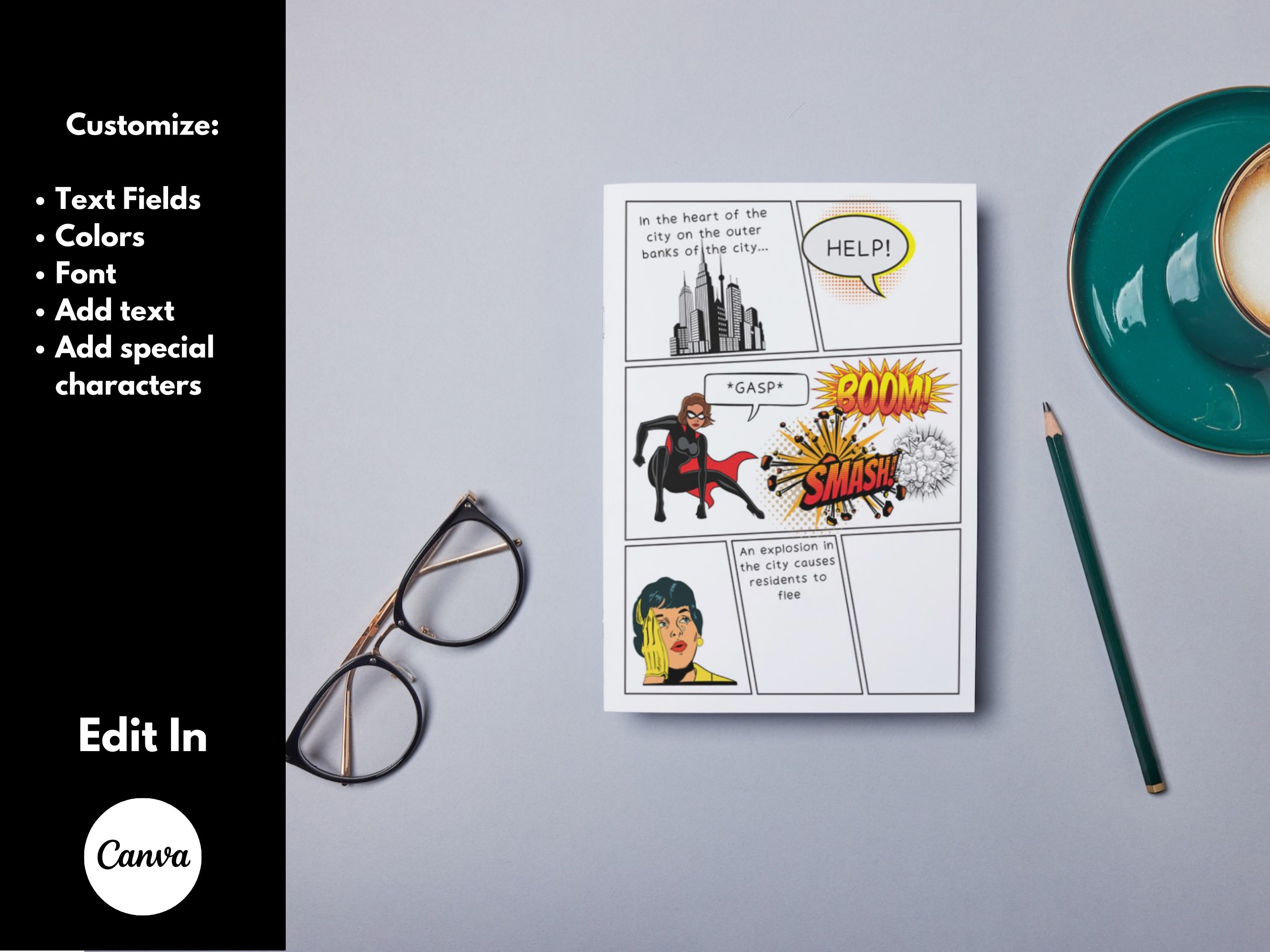 Comic Book Pages Template, Blank Comic Book Strip, Make Your Own Comic ...