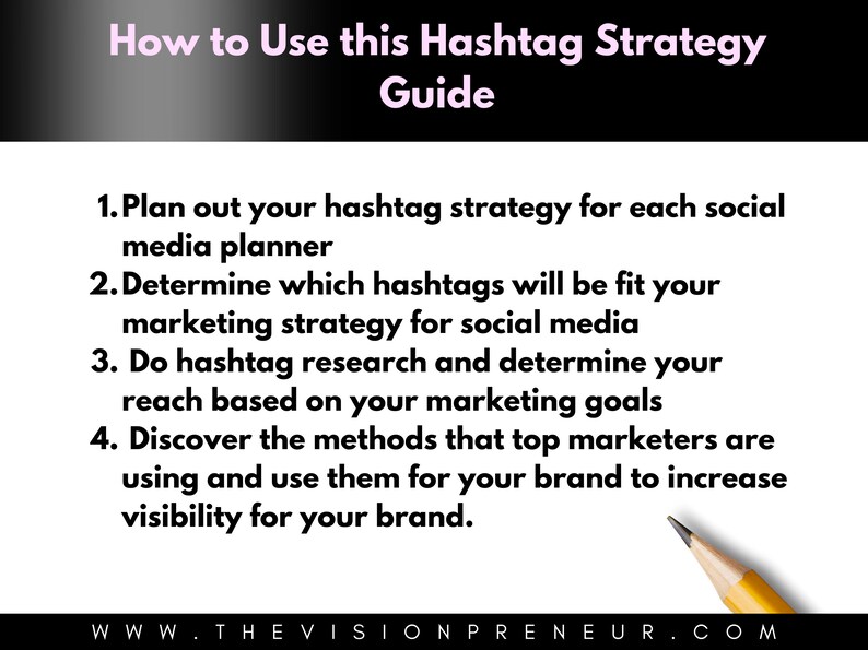 Hashtag Strategy Guide Workbook// How to Use Hashtags// - Etsy