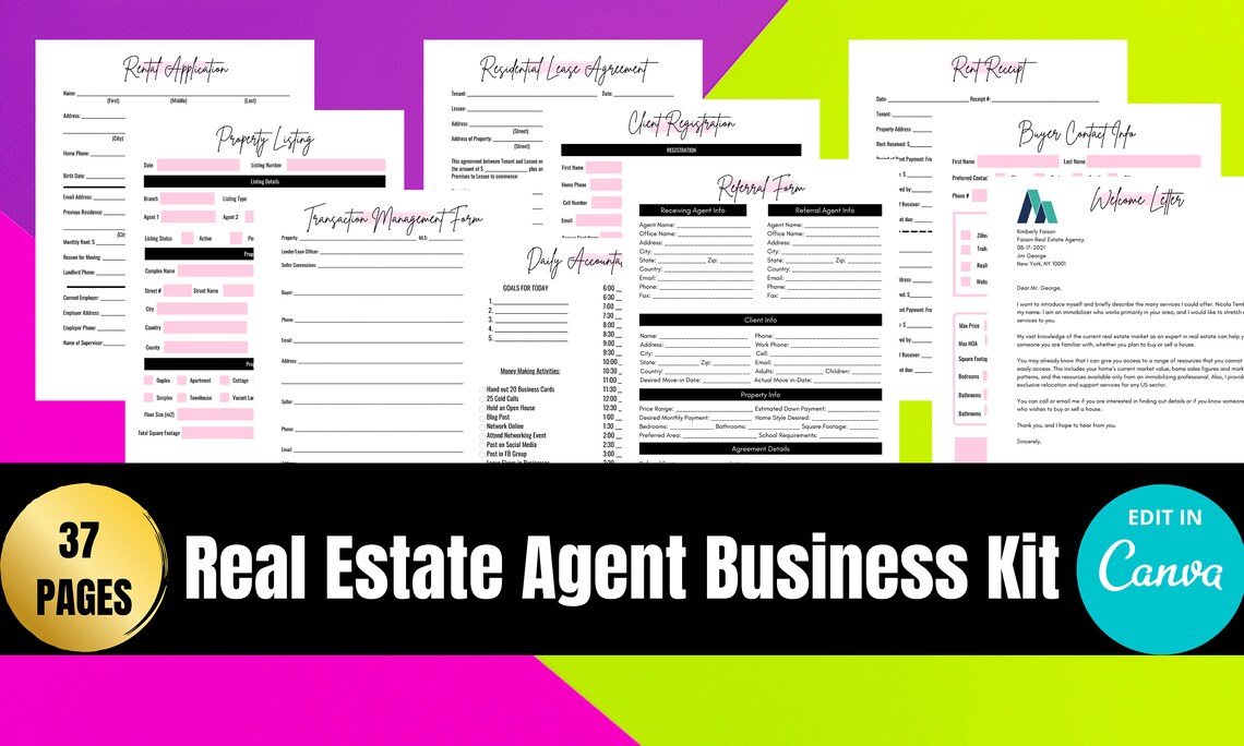 Real Estate Agent Kit// Real Estate Forms// Property Listing// | Etsy
