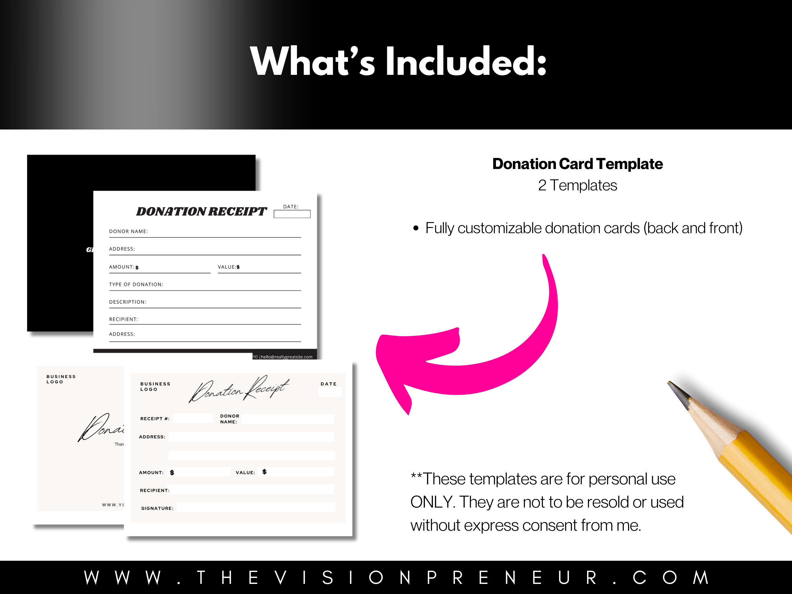Nonprofit Donation Card Templates: Fundraising Event Cards (digital ...