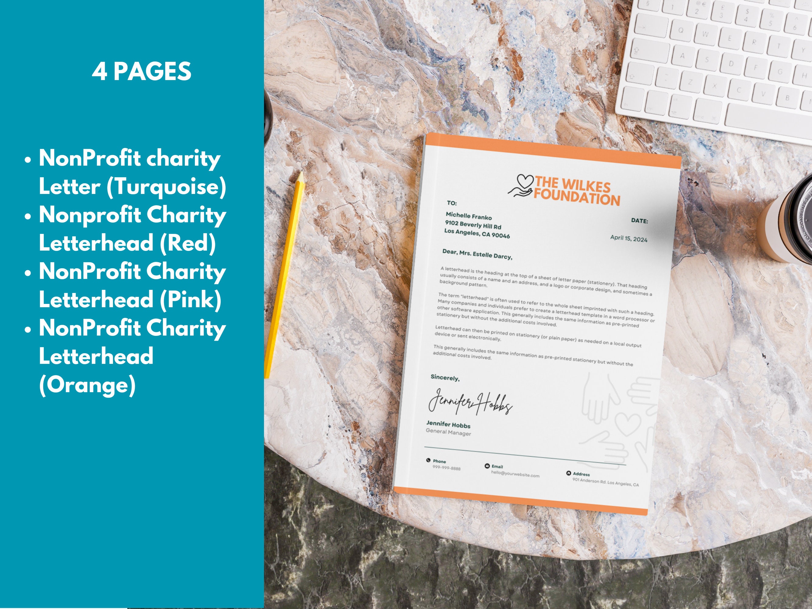 Nonprofit Letterhead Template: Editable Canva Stationery (digital ...