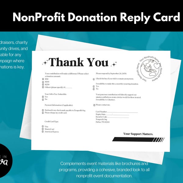 Donation Card - Etsy