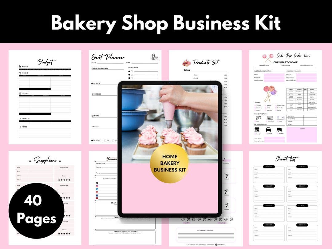 Home Bakery Business Kit Order & Inventory Management, Customizable ...