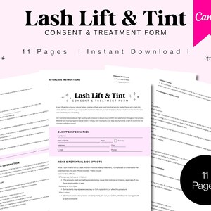 Lash Lift & Tint Consent Forms: Editable Canva Templates (PDF Available ...