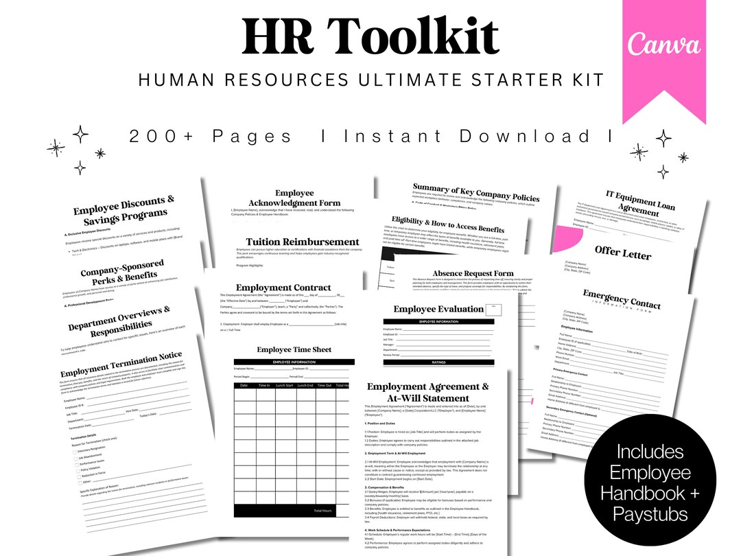 HR Toolkit: Employee Handbook, Payroll, Hiring Forms (digital Download ...