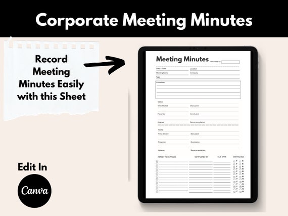 Corporate Meeting Minutes Logo