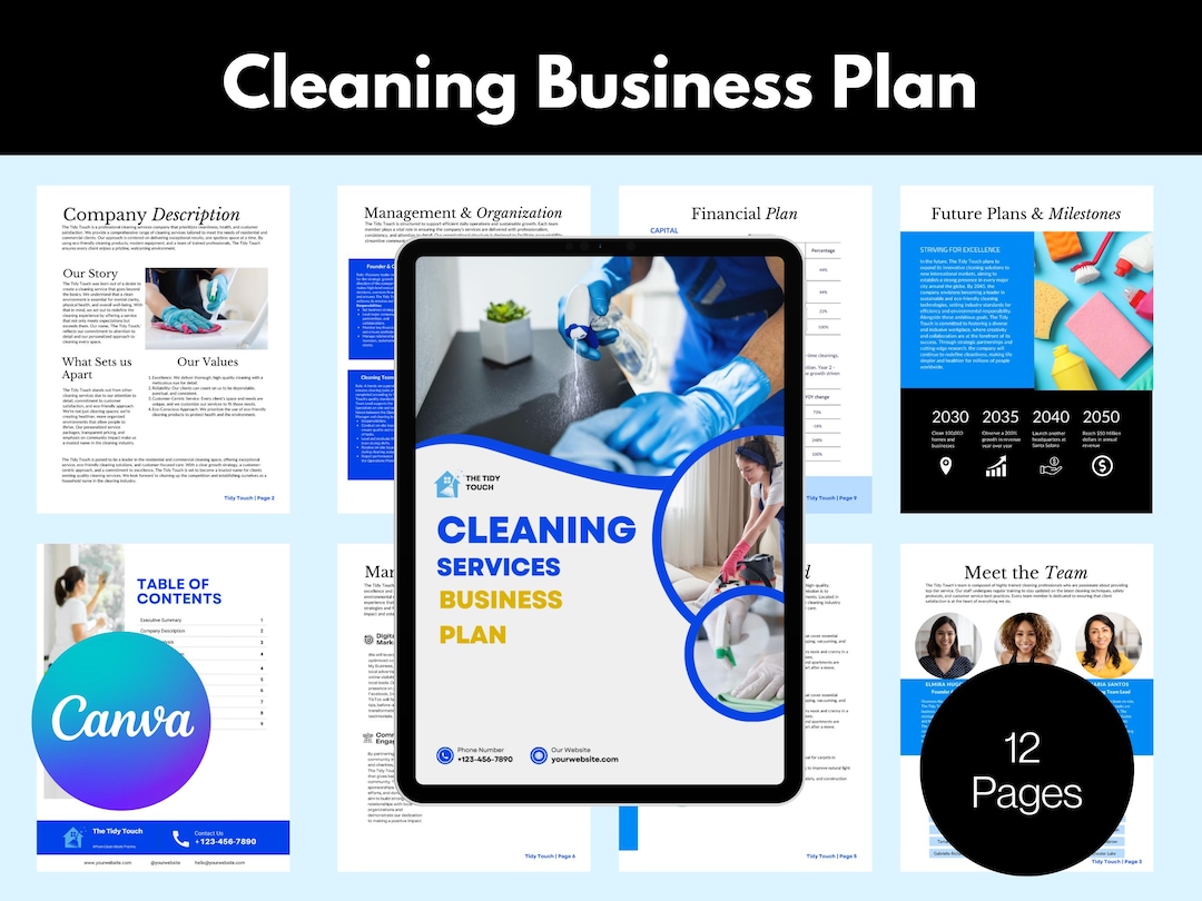 Cleaning Services Business Plan Template: Investor-ready (editable) - Etsy