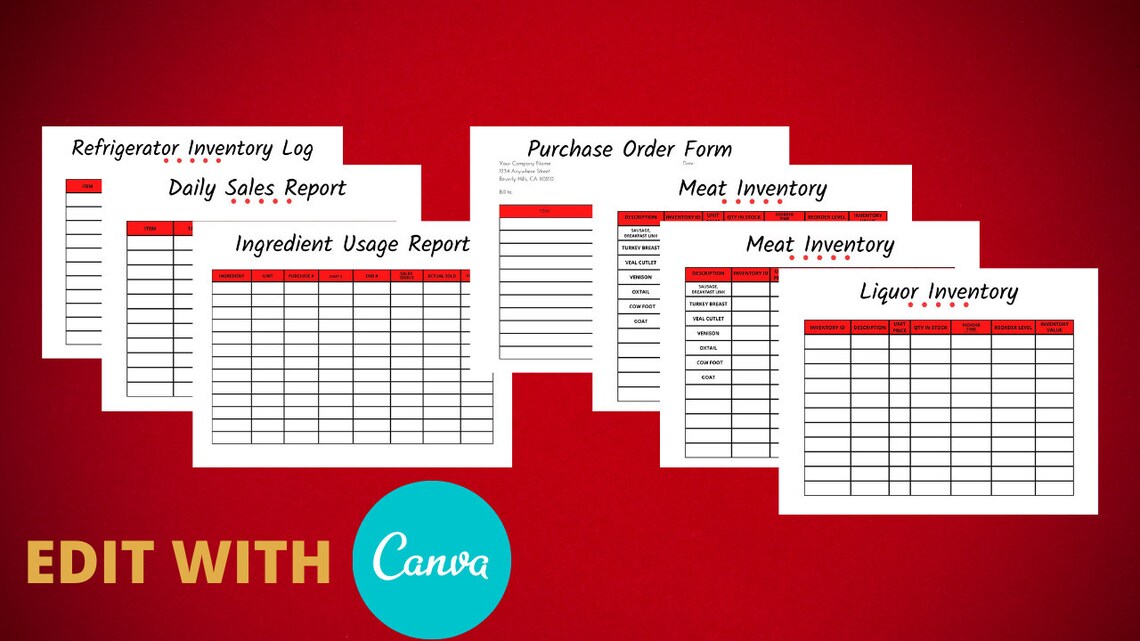 Restaurant Business Forms// Restaurant Logos/ Restaurant - Etsy