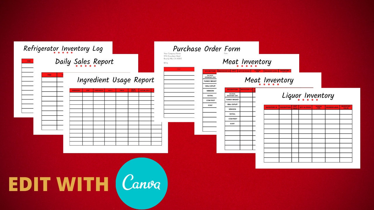 Restaurant Business Forms// Restaurant Logos/ Restaurant - Etsy