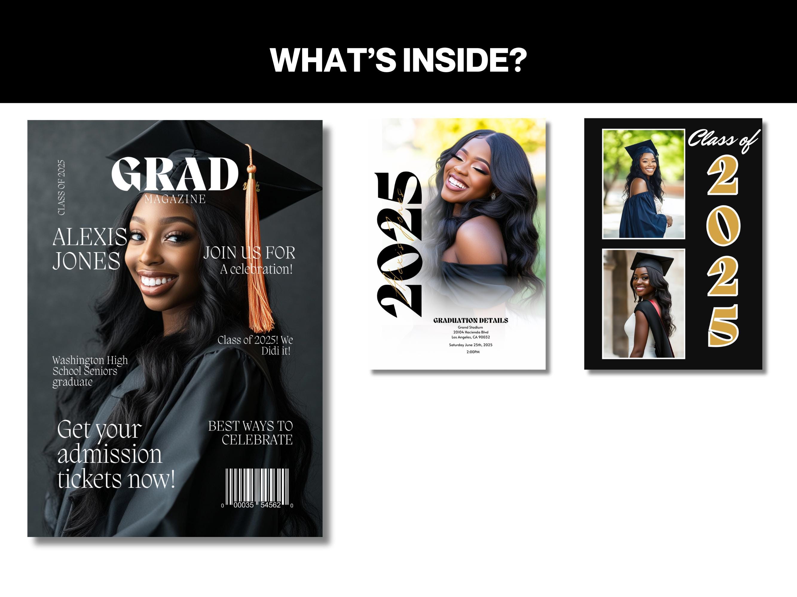Editable Graduation Magazine Template: Senior Memory Book (canva) - Etsy