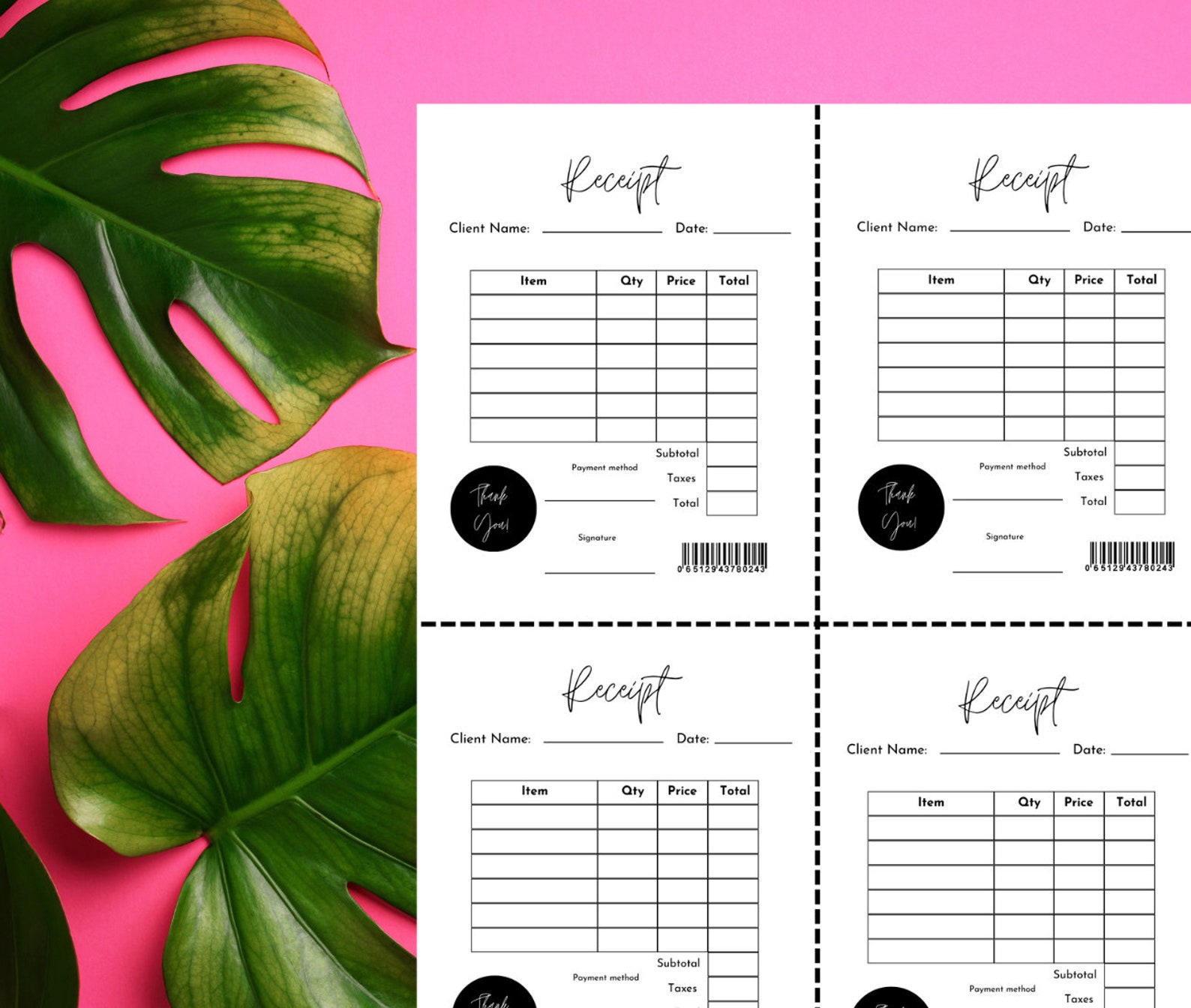 Receipt Template I Editable Receipt Template I Beauty Salon Receipt I ...