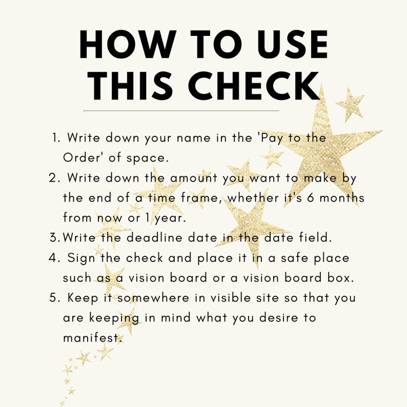 Manifesting Checks, Abundance Checks, Law of Attraction Checks ...