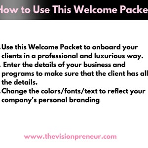 Client Welcome Packet, Client Onboarding Packet Template, Editable ...
