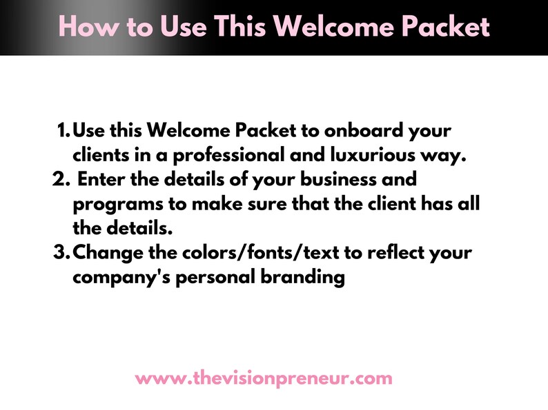 Client Welcome Packet, Client Onboarding Packet Template, Editable ...