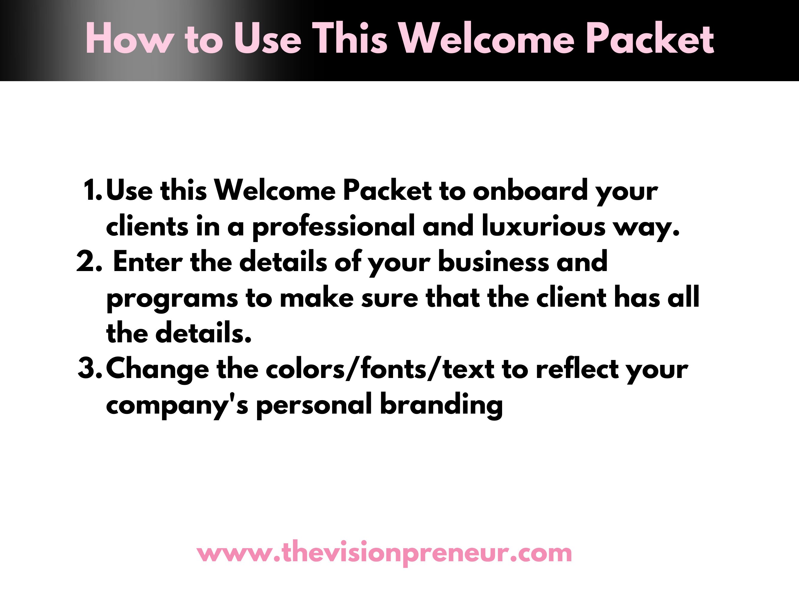 Client Welcome Packet, Client Onboarding Packet Template, Editable ...