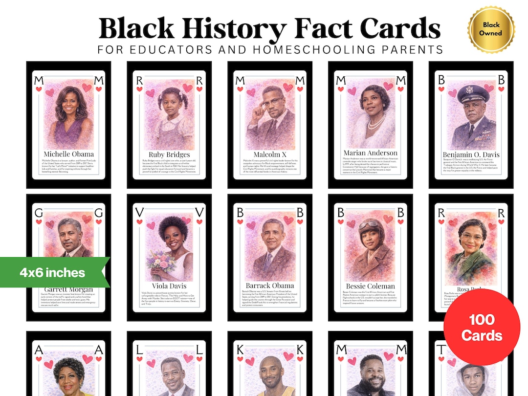 African American History Biography Cards | Black History Flashcards for ...