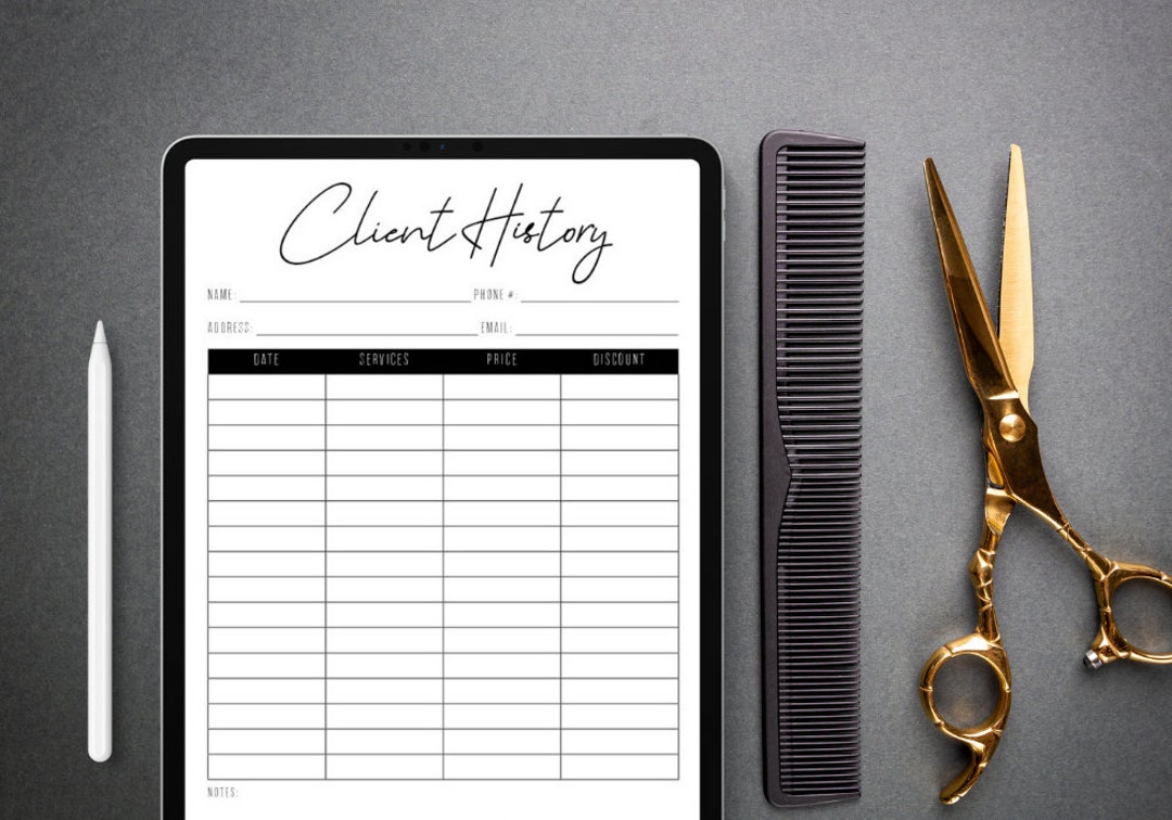 Client History Sheet// Hair Stylist// Nail Technician// Beautician ...