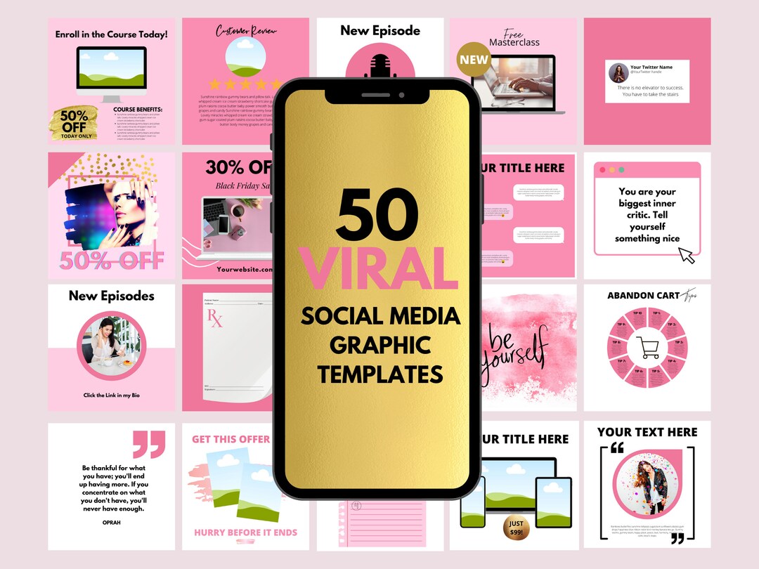 50 Viral Social Media Templates// Instagram Templates// - Etsy