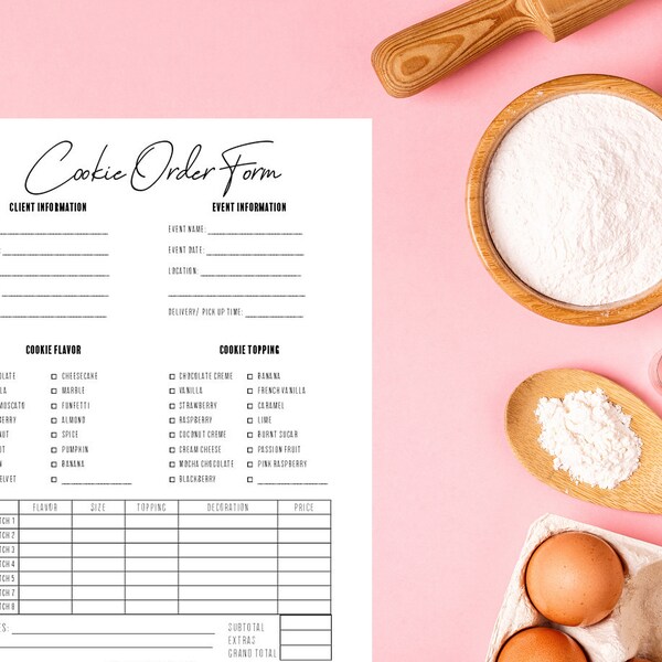 Dessert Order Form - Etsy