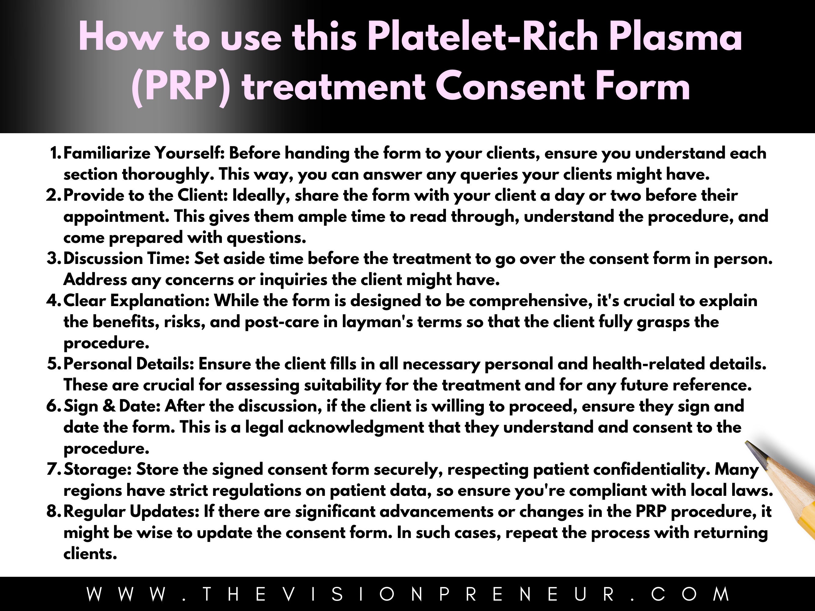 PRP Consent Form Template for Medical Professionals (digital) - Etsy