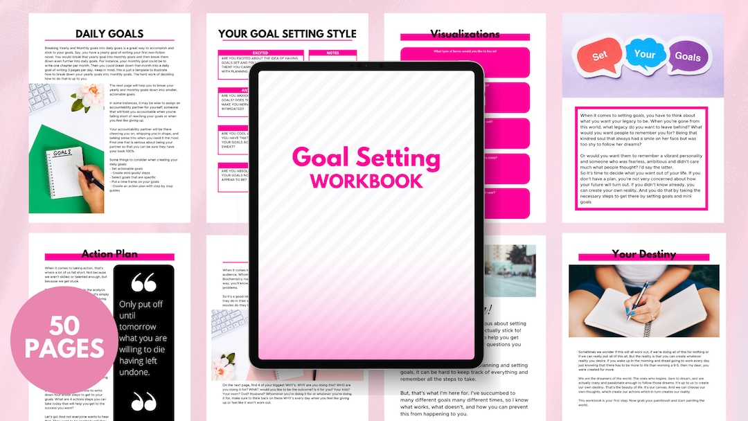 Goal Setting Workbook: Canva Editable Printable Planner (PDF Download ...