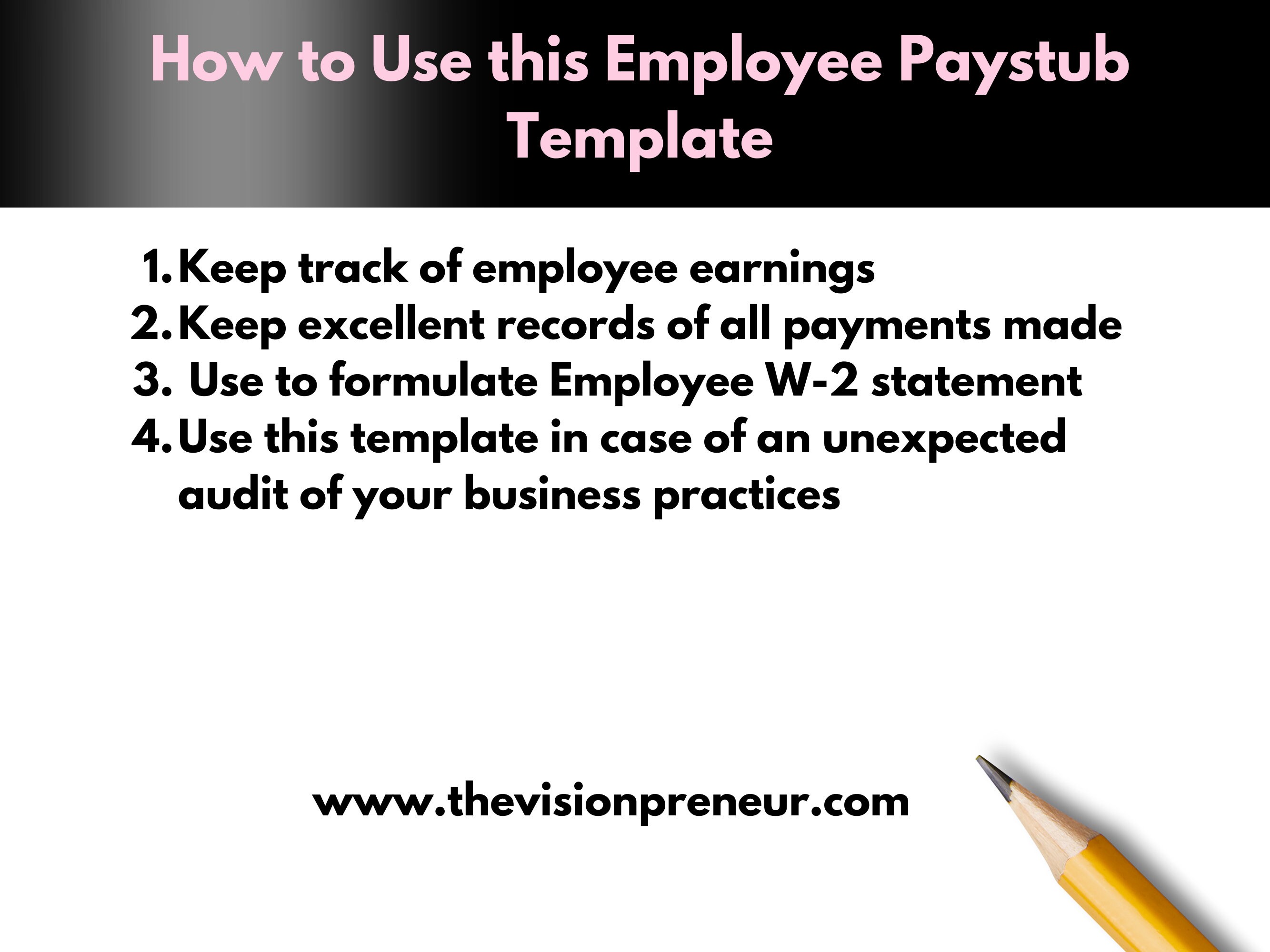 Editable Employee Pay Stub Template: Payroll Earnings Statement ...