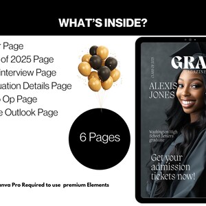 Editable Graduation Magazine Template: Senior Memory Book (canva) - Etsy