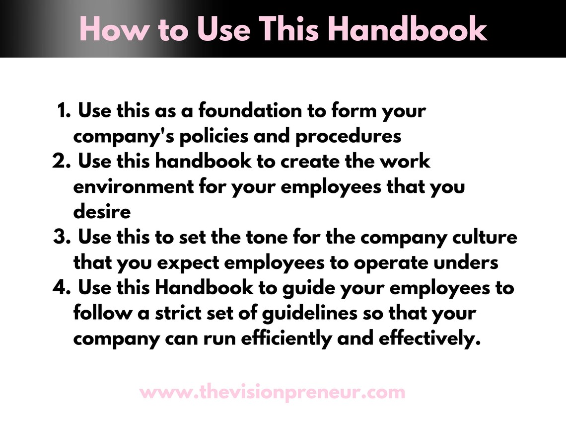 Employee Handbook, Company Handbook, Editable Employee Handbook, HR ...