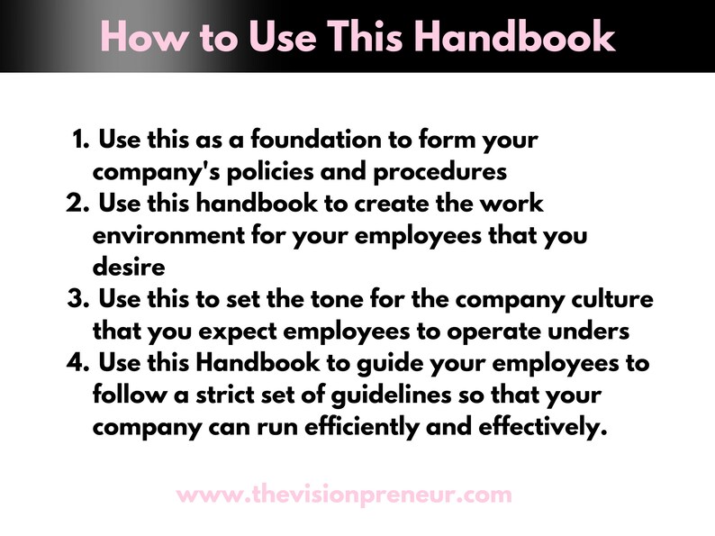 Employee Handbook, Company Handbook, Editable Employee Handbook, HR ...