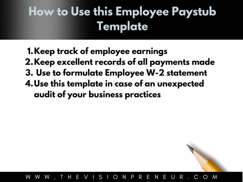 Editable Employee Pay Stub Template: Digital Payroll (8.5 X 11) - Etsy