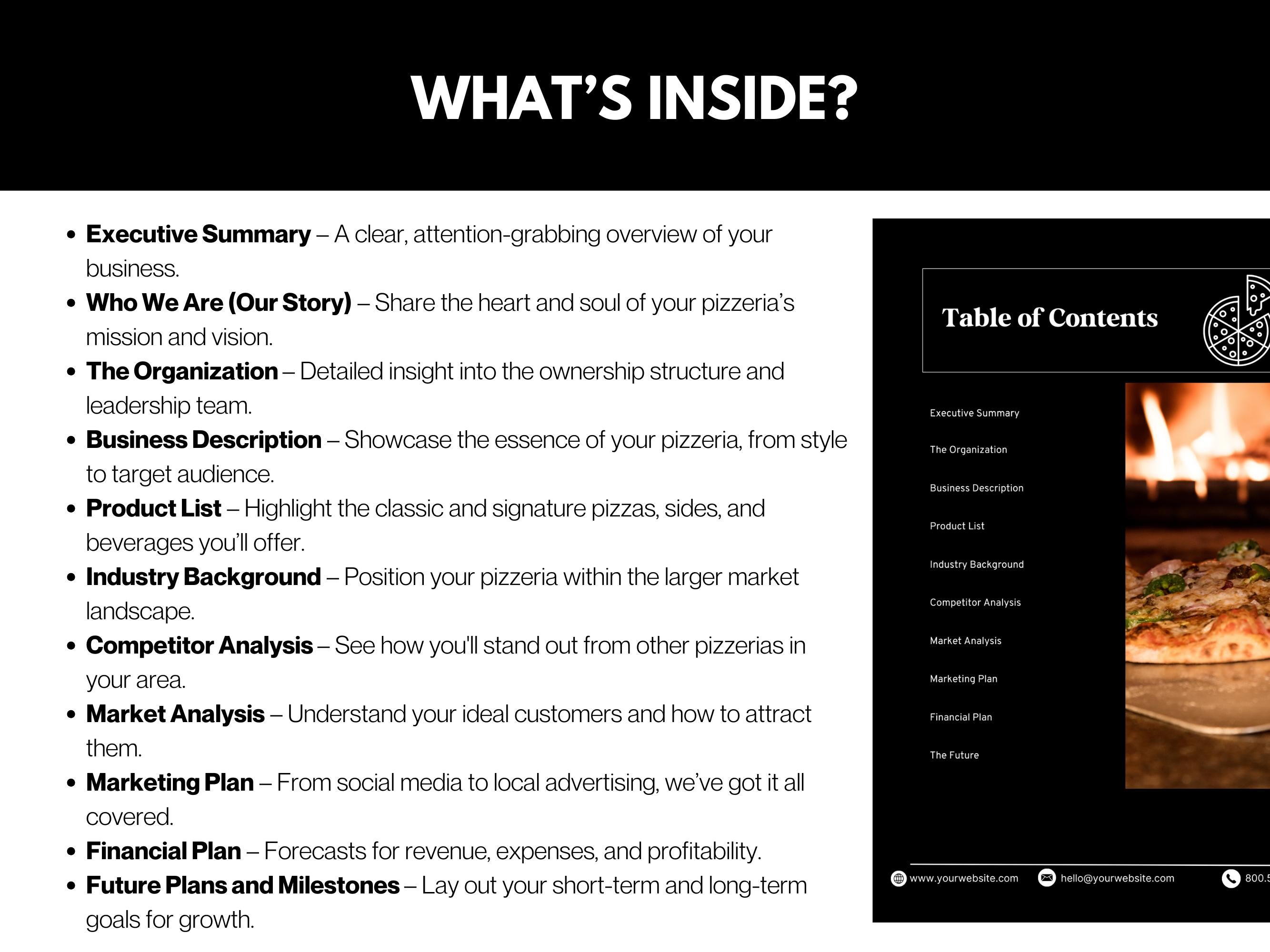 Pizzeria Business Plan Template: Editable Pizza Shop Startup (canva ...